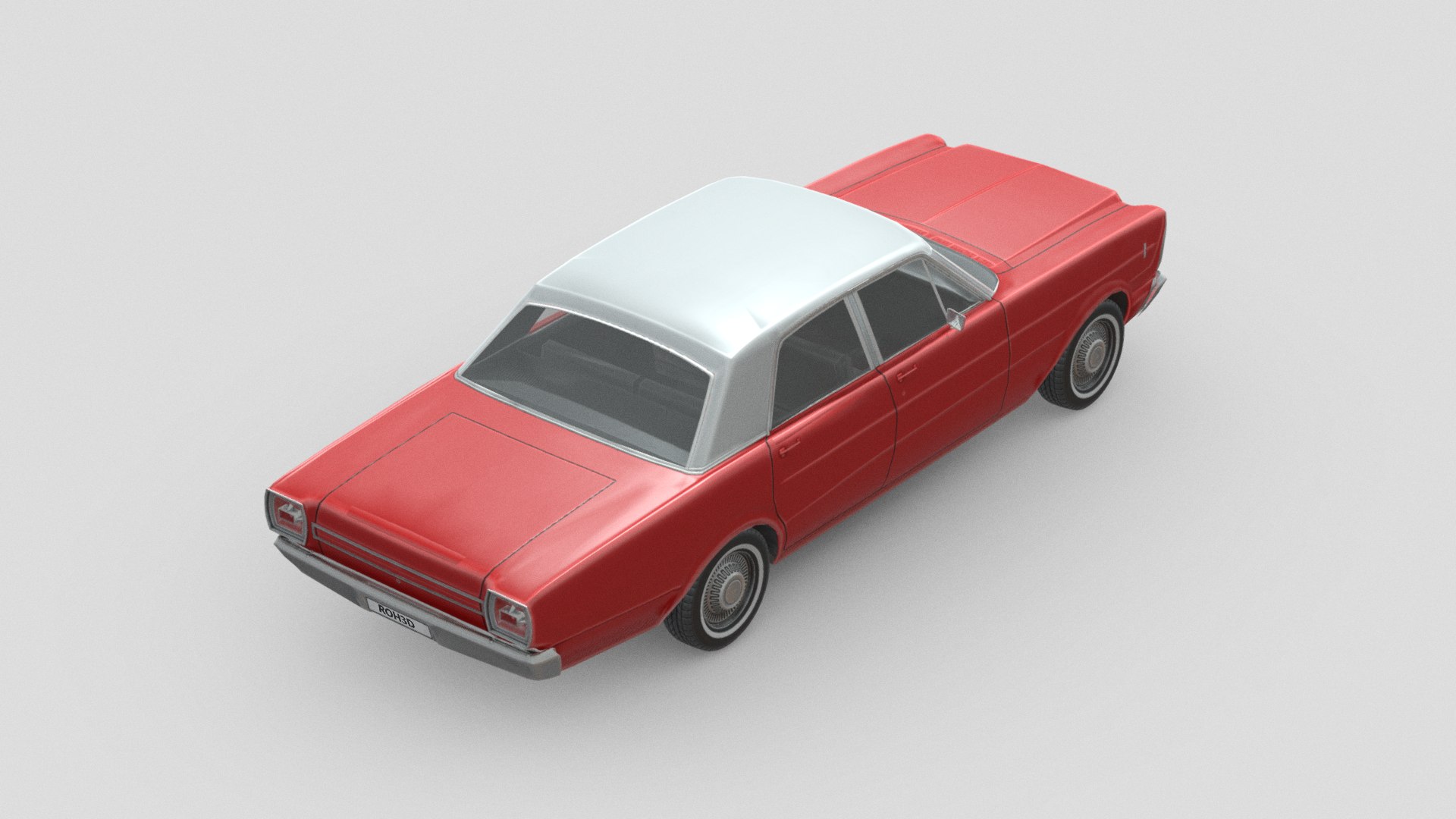 Low Poly Car - Ford Galaxie Sedan 1966 3D Model - TurboSquid 2087495