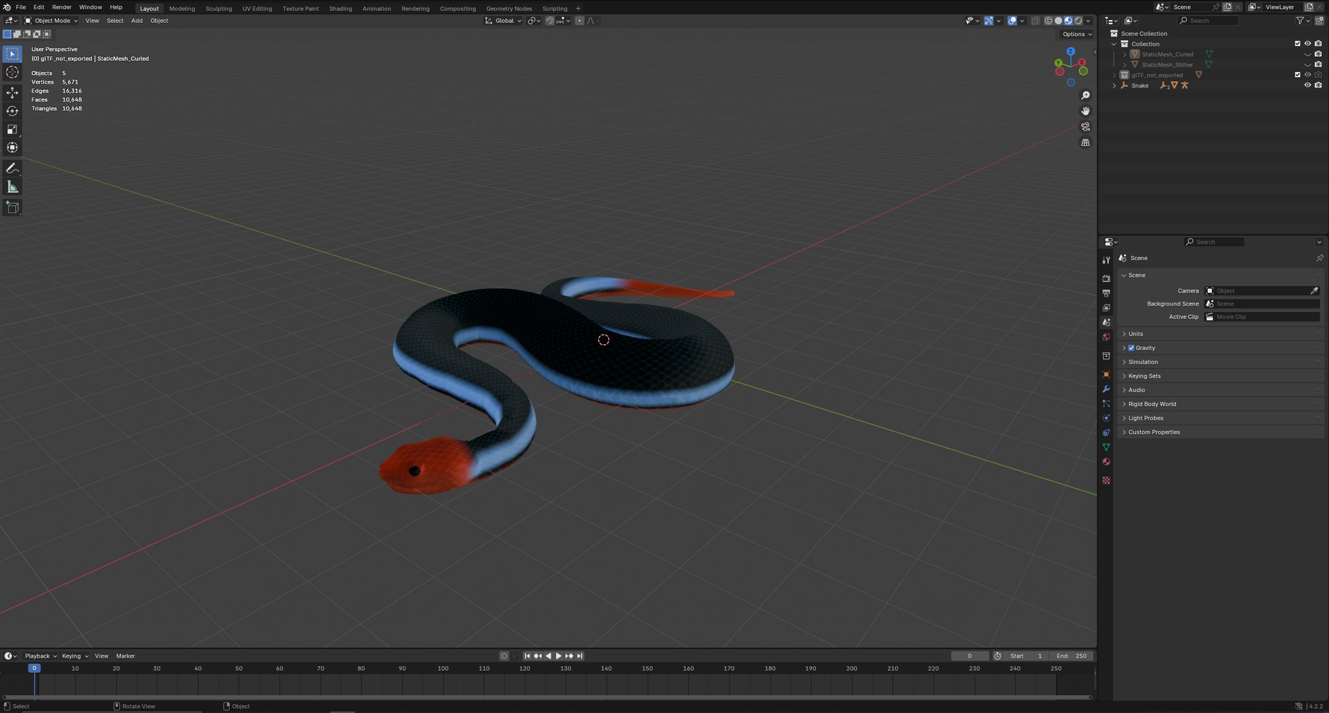 Snake Set Animated Rigged 8 Colour Variations Pack Collection Low Poly ...