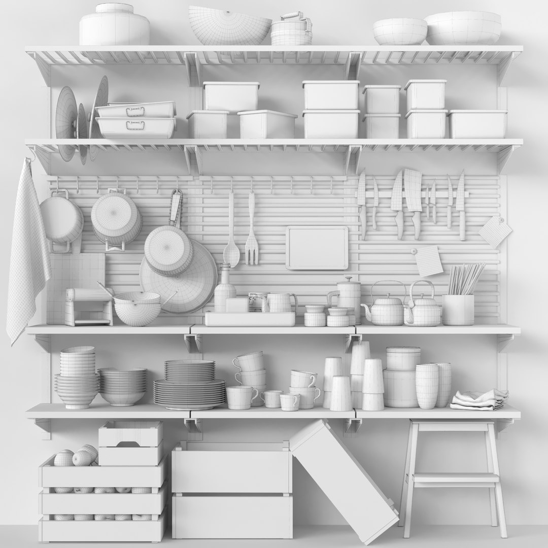 Rack Kitchen 3D Model - TurboSquid 1419160