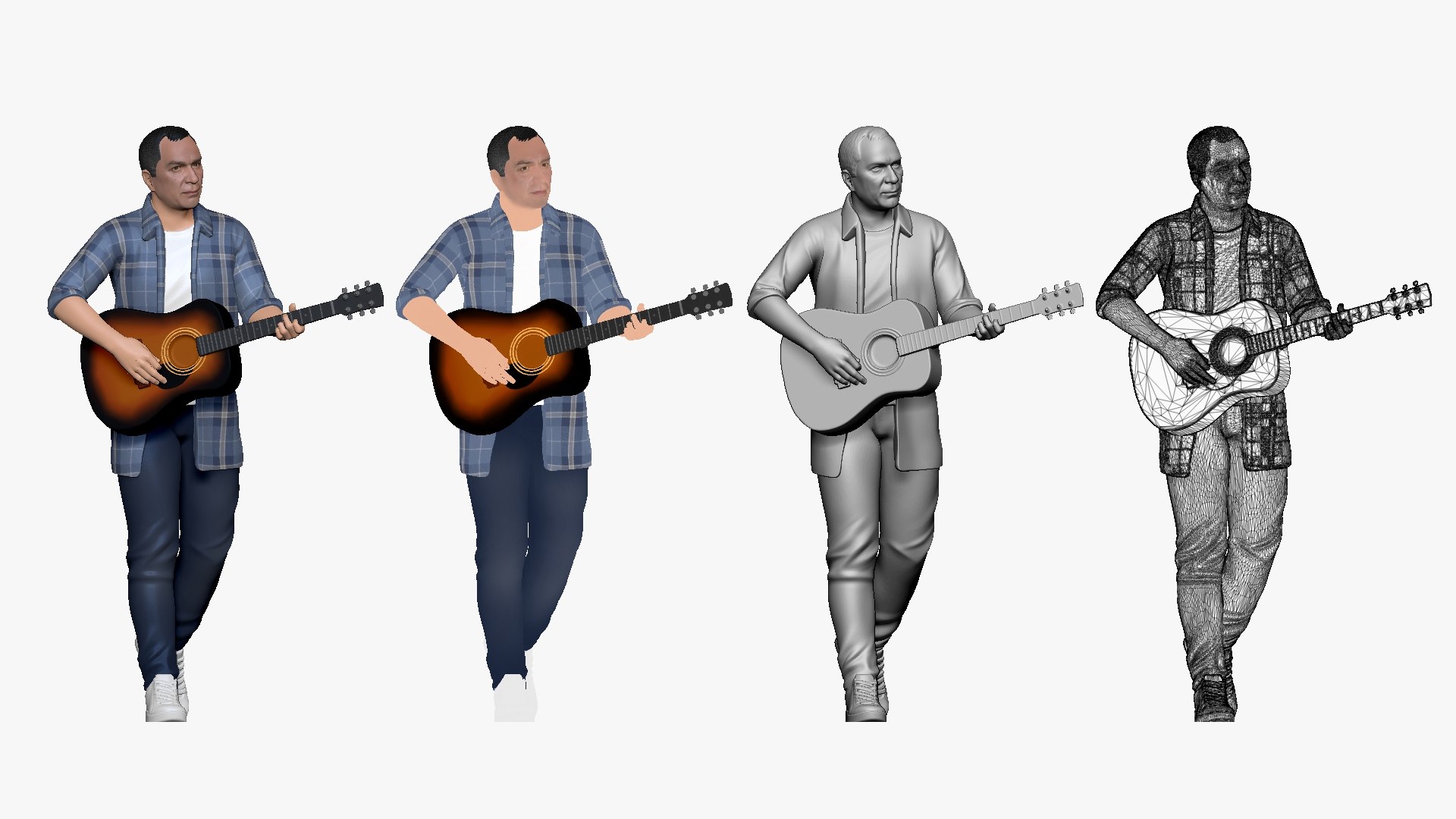 3D Model 001128 Guitarist - TurboSquid 1720121