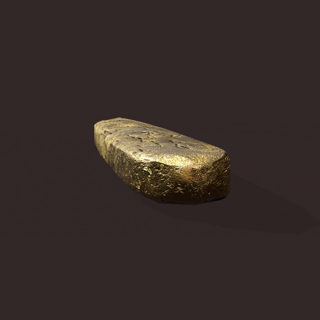 Gold Ingot Medium 3D - TurboSquid 1564993