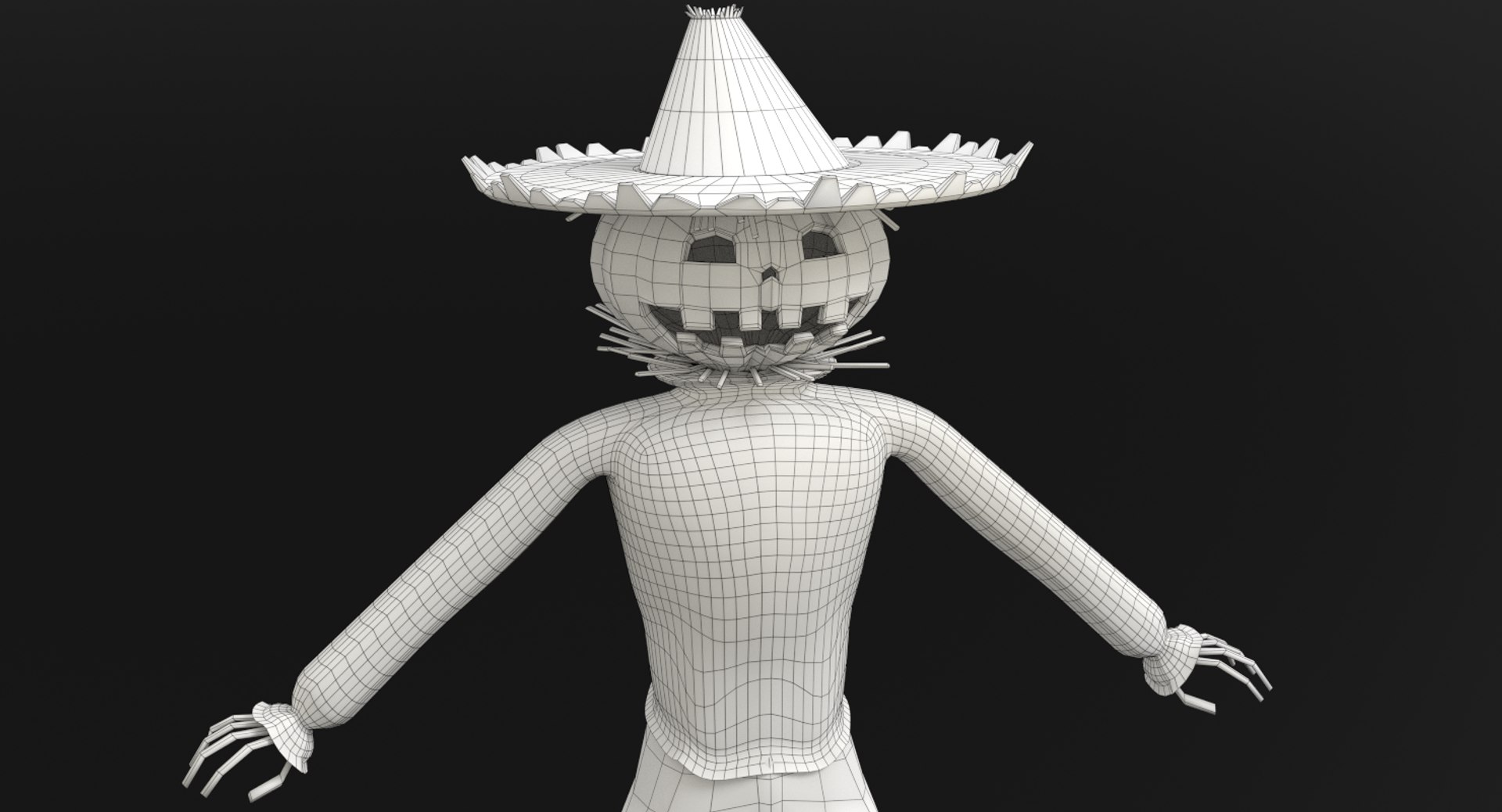 3d Model Jack-o-lantern Scarecrow