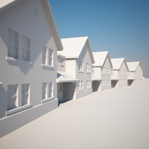 modern housing new build 3d model