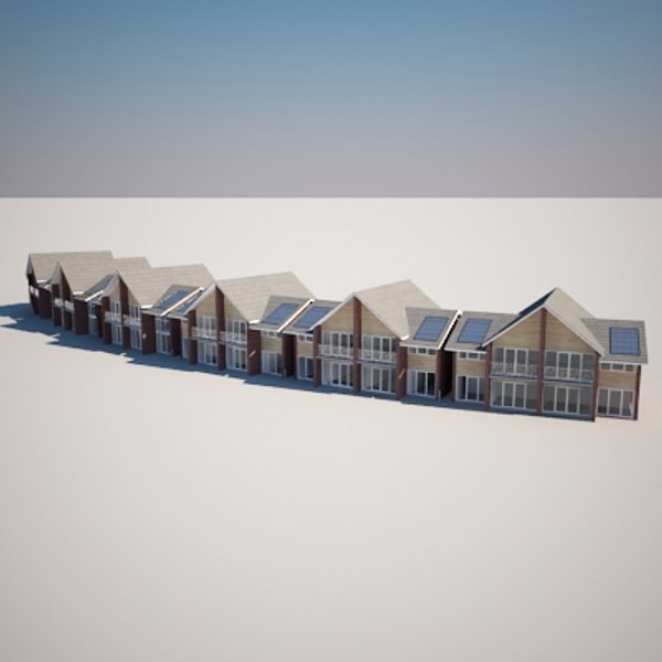 modern housing new build 3d model