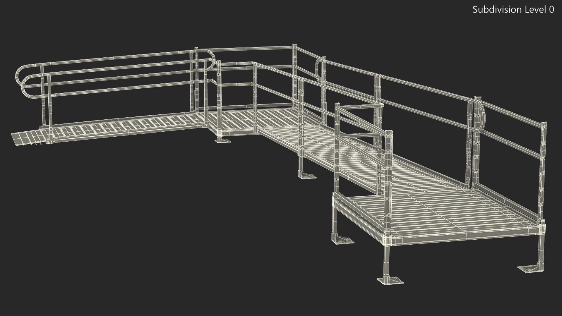 Aluminum modular wheelchair ramp 3D - TurboSquid 1486990