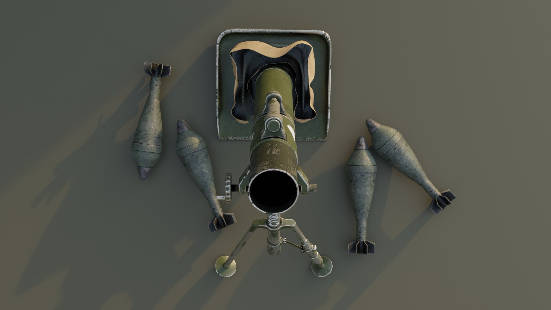 Mortar And Rocket With Blender 3D Model - TurboSquid 2151682