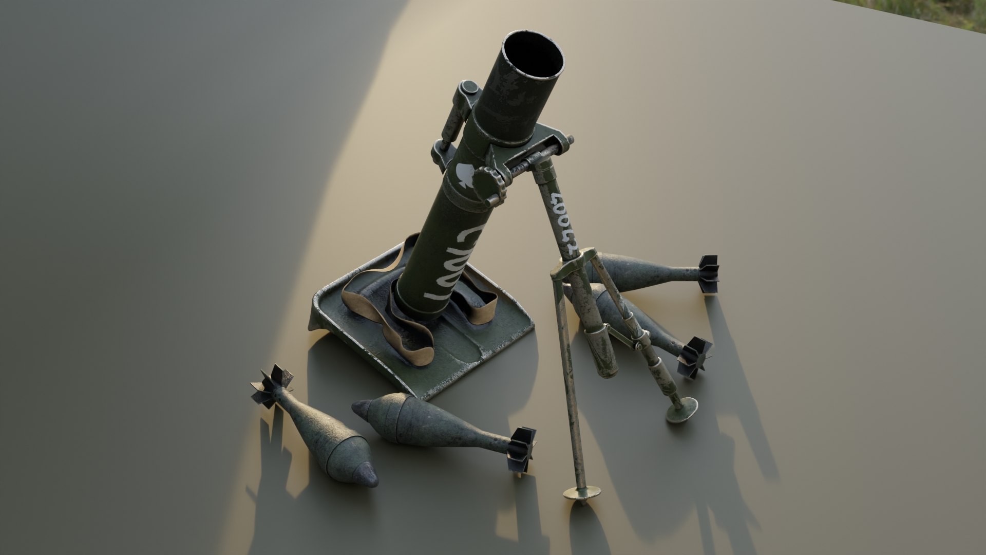 Mortar And Rocket With Blender 3D Model - TurboSquid 2151682