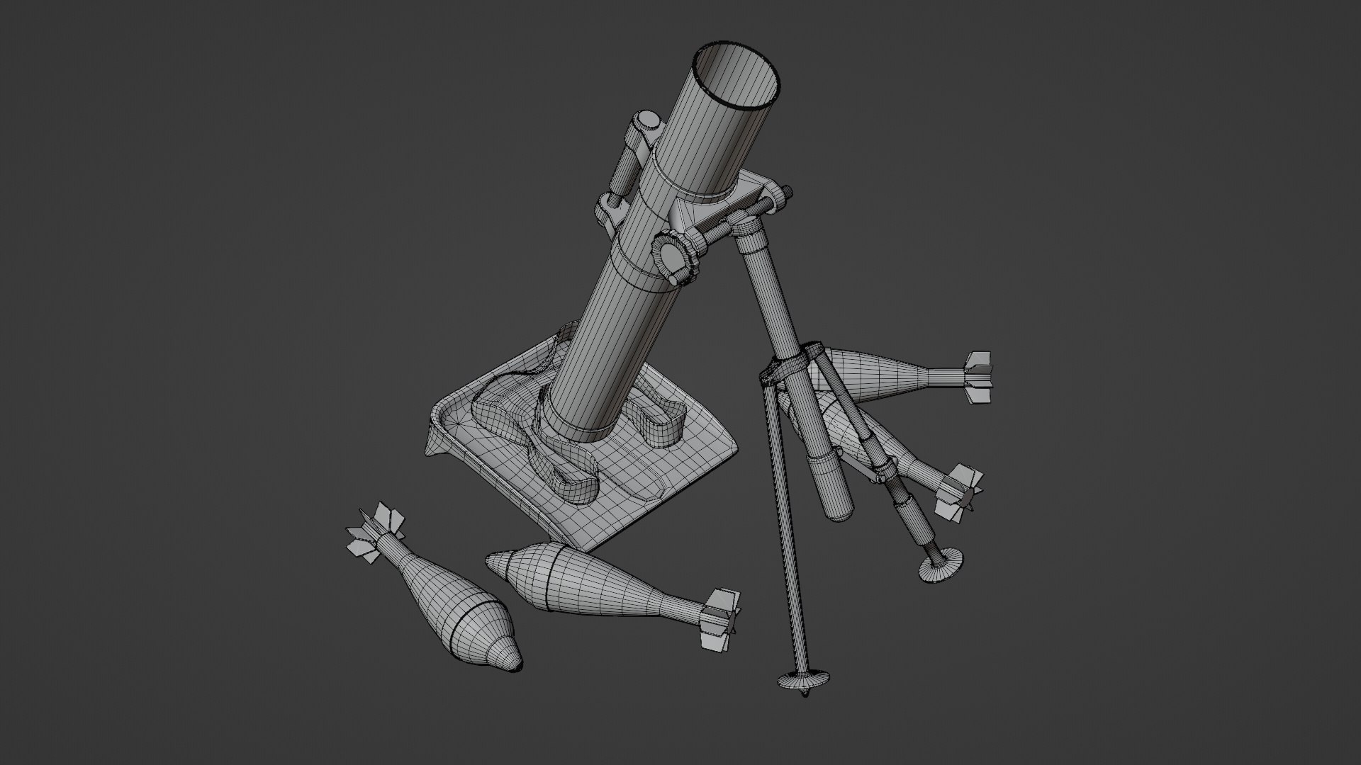 Mortar And Rocket With Blender 3D Model - TurboSquid 2151682