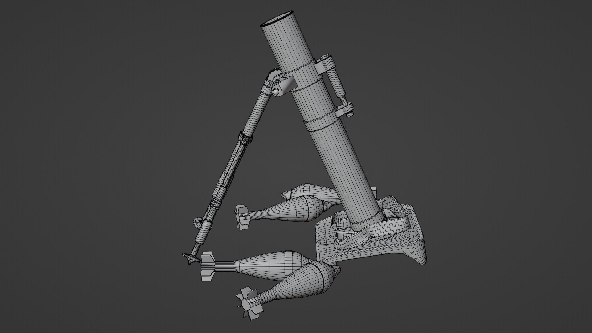Mortar And Rocket With Blender 3D Model - TurboSquid 2151682