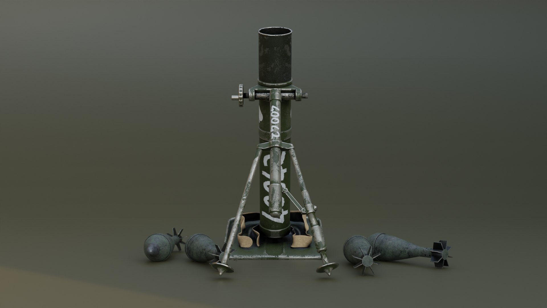 Mortar And Rocket With Blender 3D Model - TurboSquid 2151682
