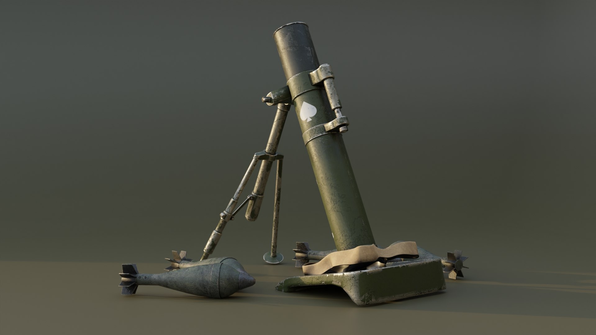 Mortar And Rocket With Blender 3D Model - TurboSquid 2151682