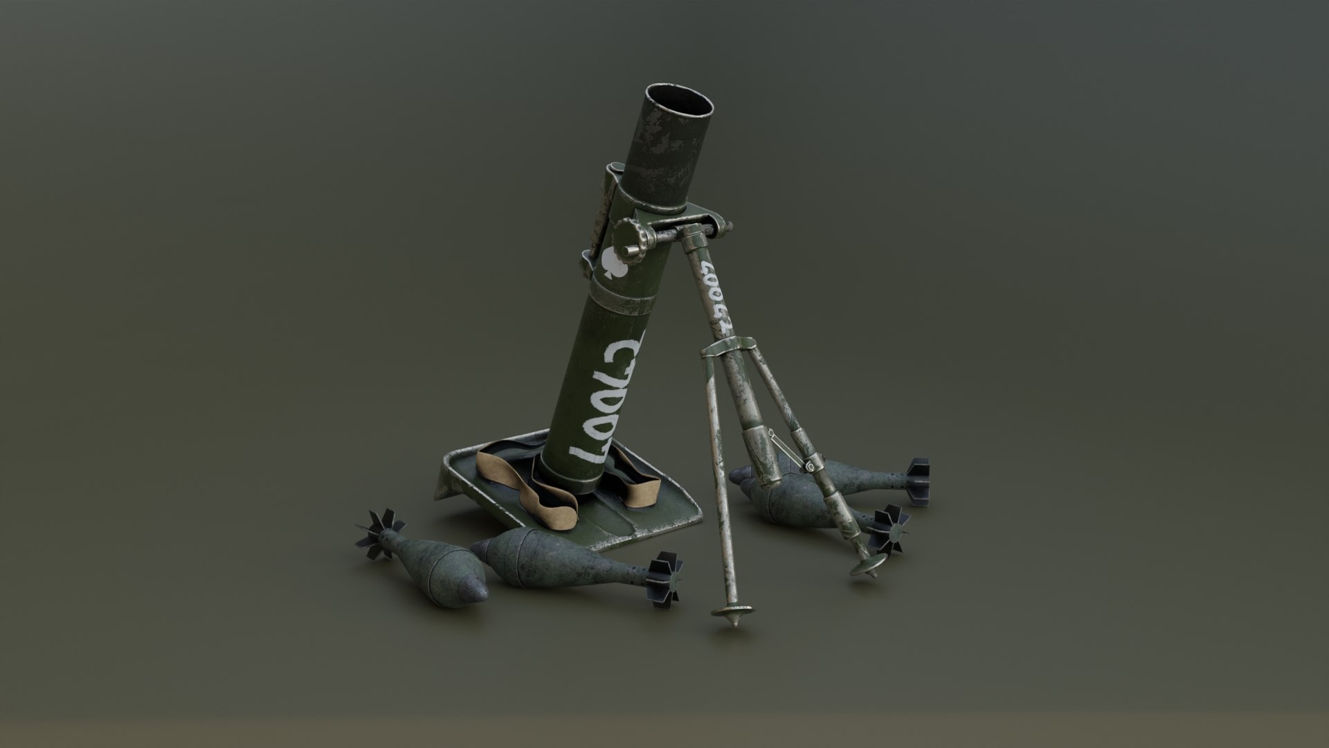 Mortar And Rocket With Blender 3D Model - TurboSquid 2151682