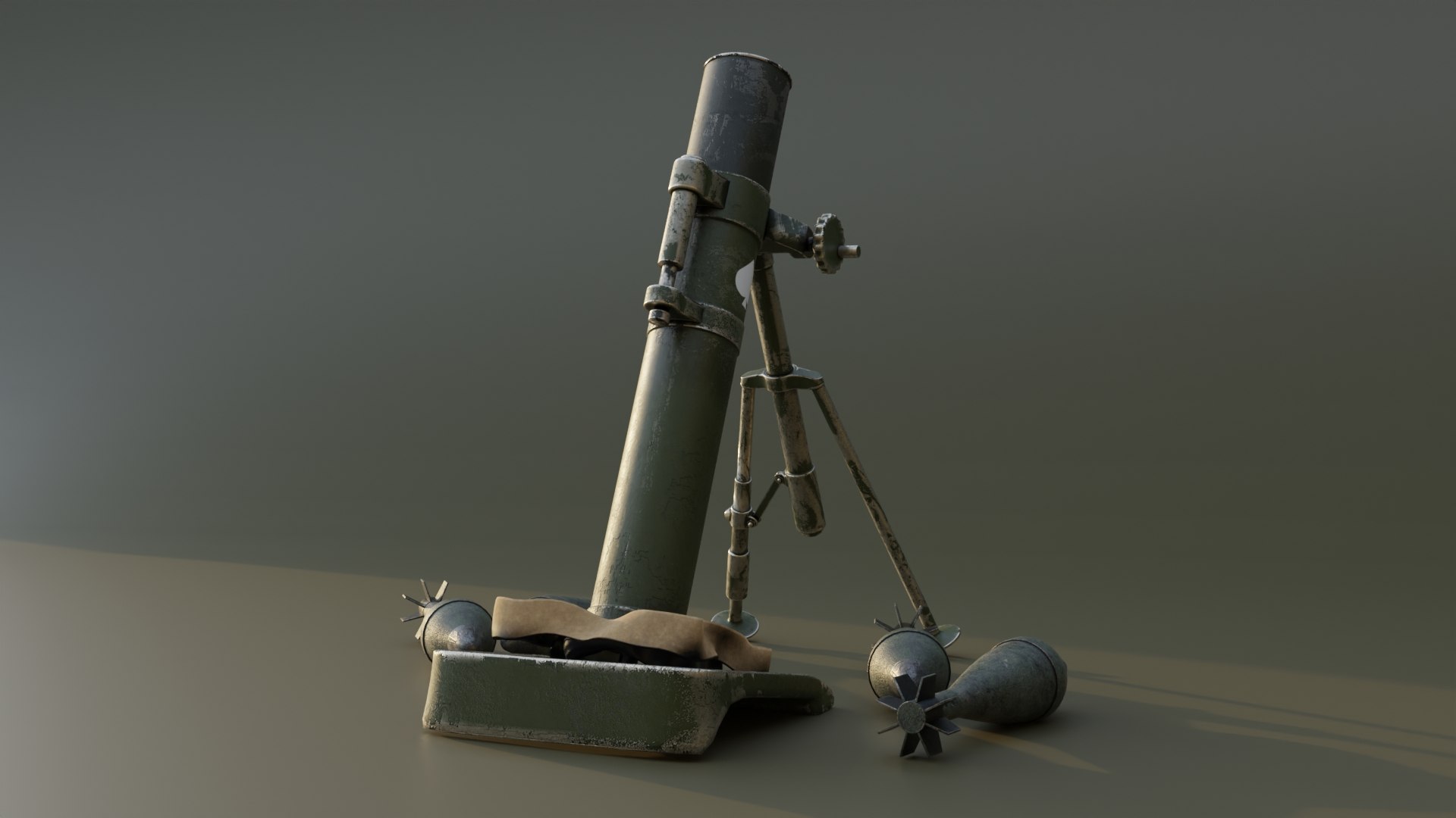 Mortar And Rocket With Blender 3D Model - TurboSquid 2151682