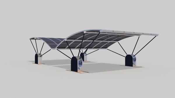 3D Outdoor Parking With Solar System - TurboSquid 1845472