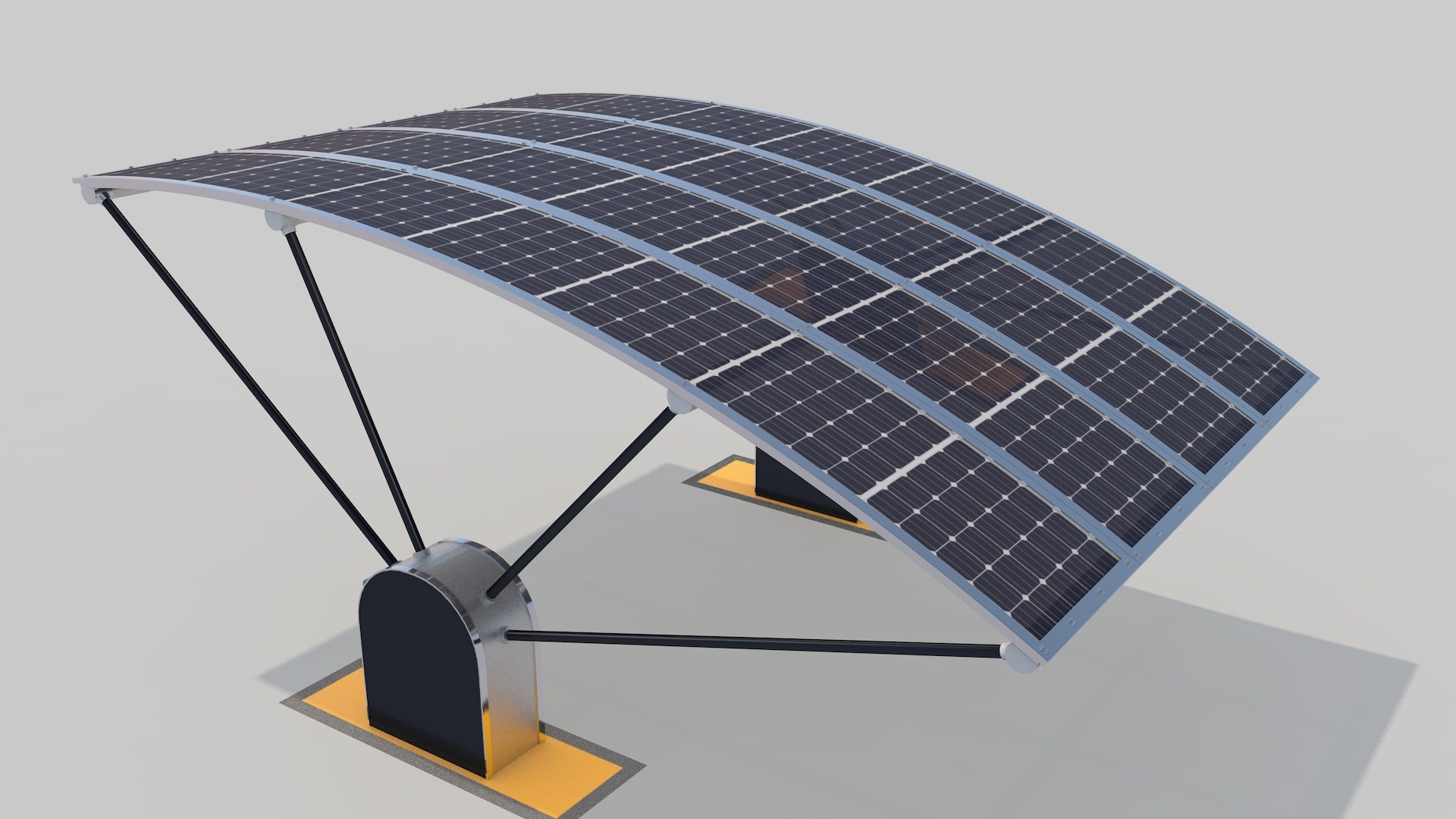 3D Outdoor Parking With Solar System - TurboSquid 1845472