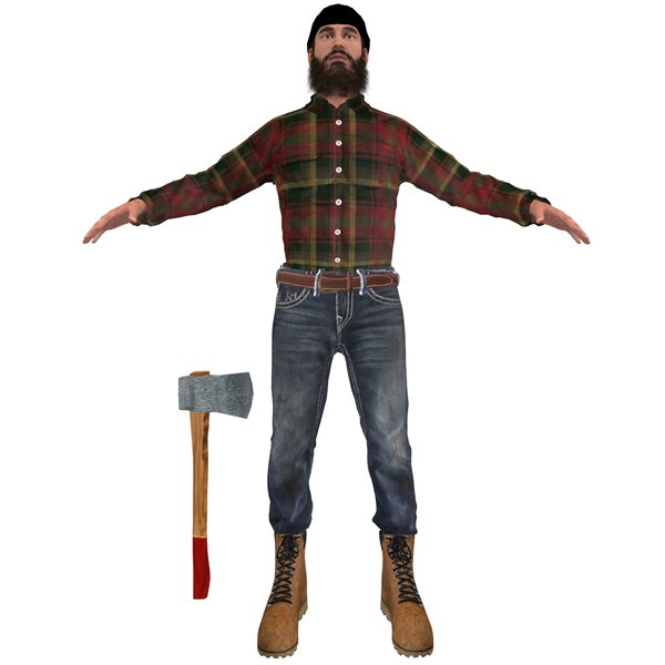 canadian lumberjack man 3d model
