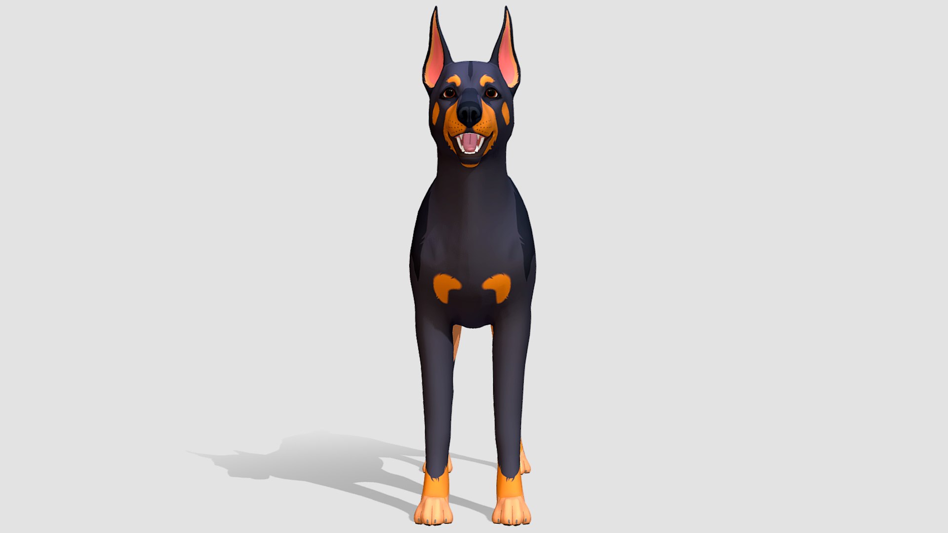 3D Cartoon Dog - Doberman - TurboSquid 2247713