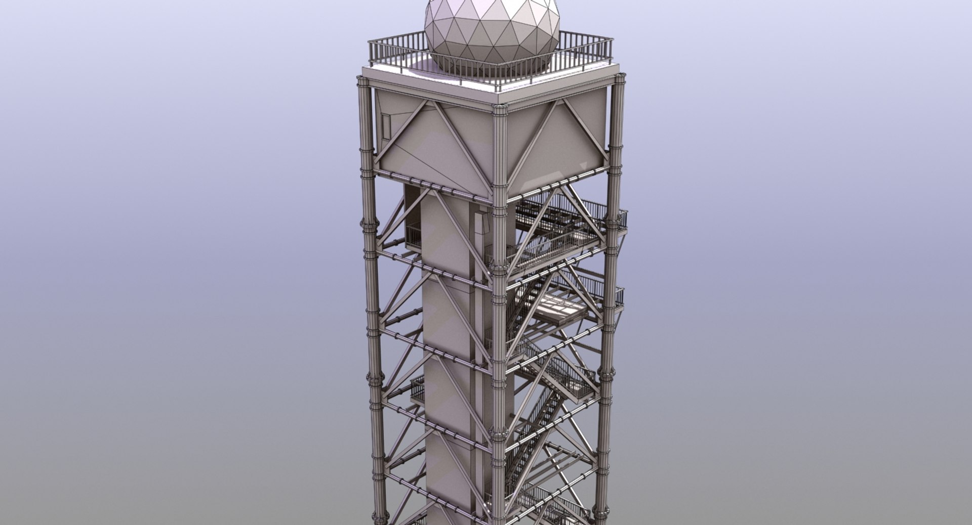 3d Model Radar Control Tower
