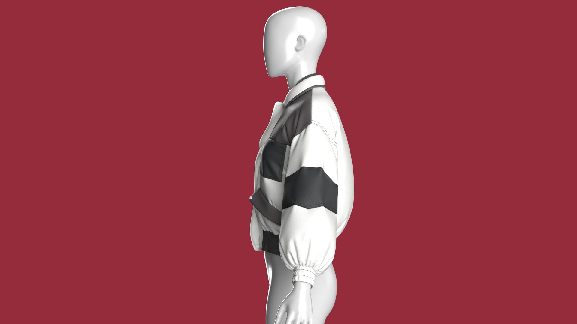 3D Model Girls Bomber Pocket Jacket - TurboSquid 2330825