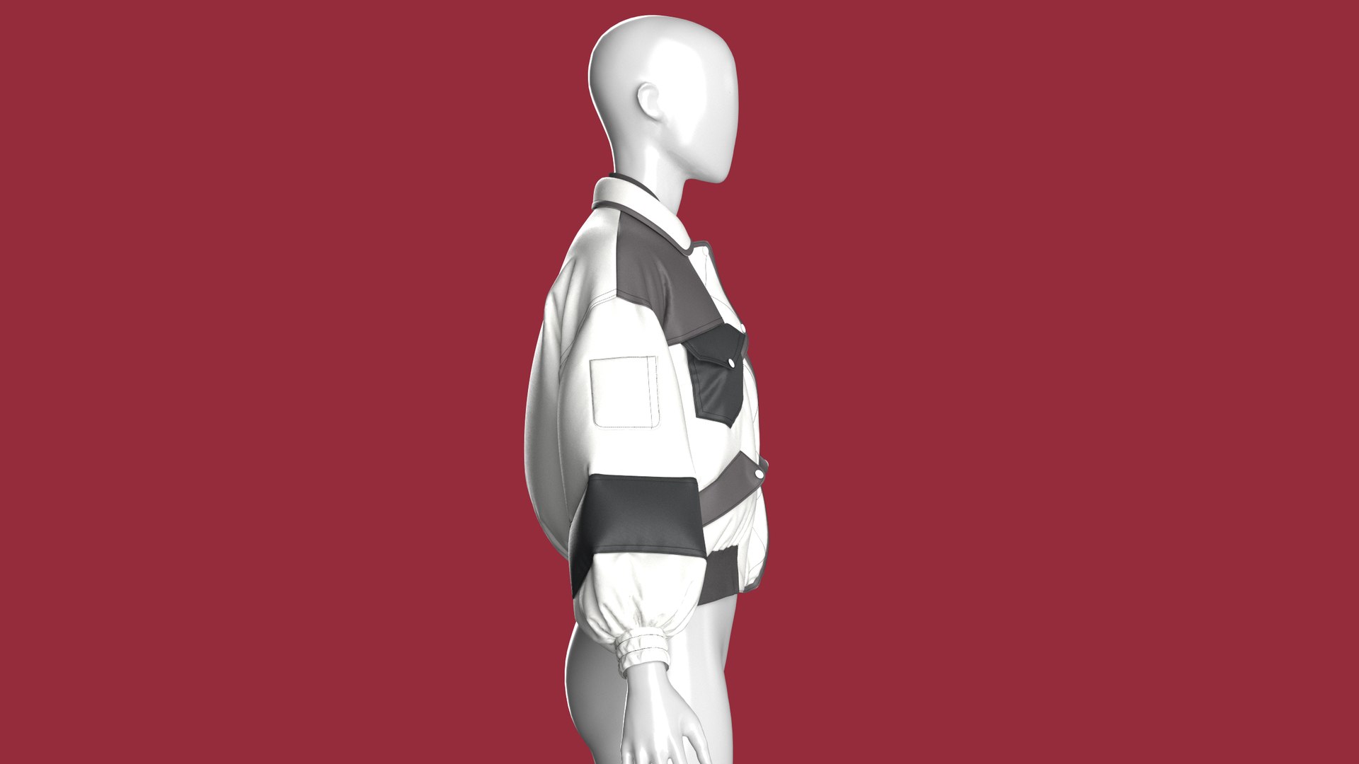 3D Model Girls Bomber Pocket Jacket - TurboSquid 2330825