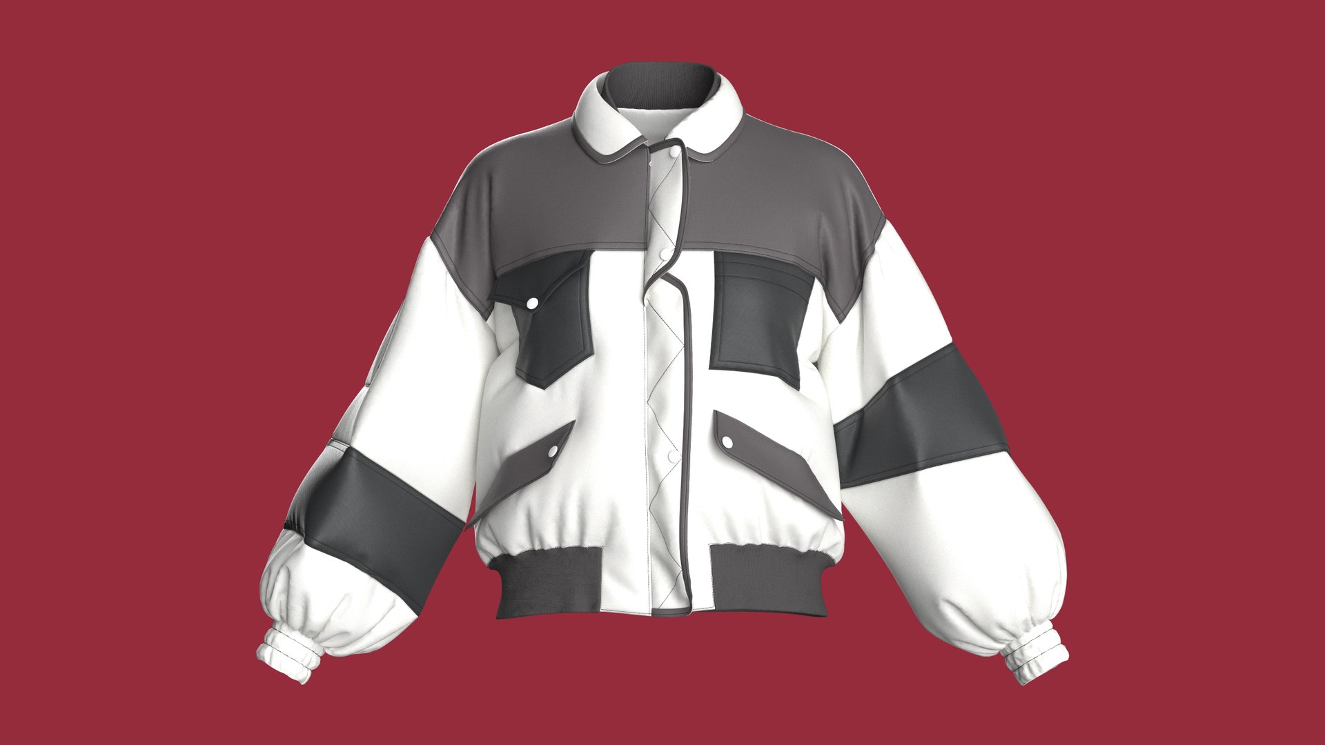 3D Model Girls Bomber Pocket Jacket - TurboSquid 2330825