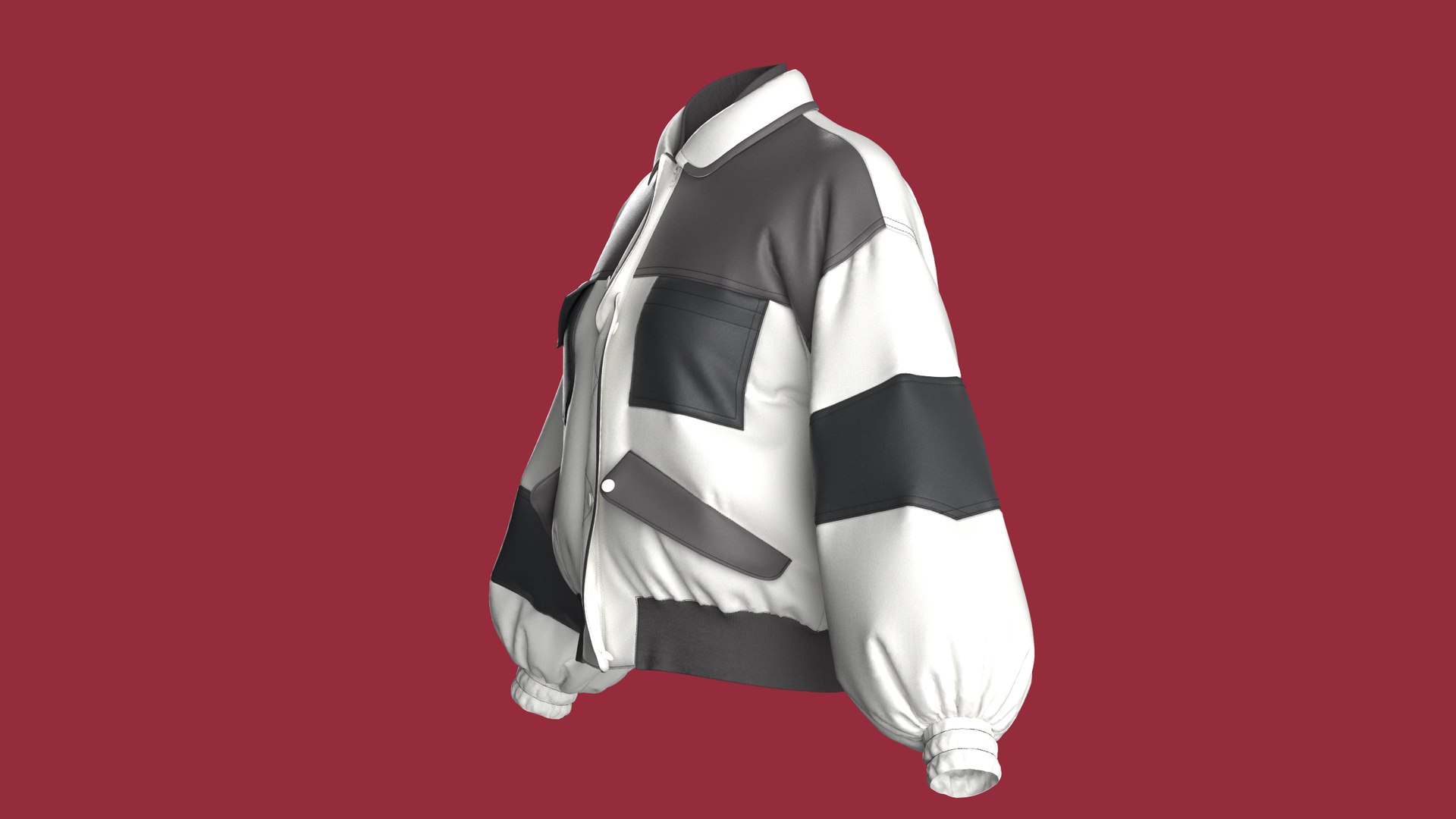 3D Model Girls Bomber Pocket Jacket - TurboSquid 2330825