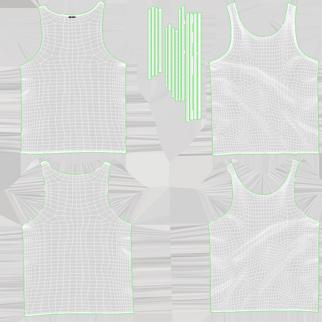 3D Model Sleeveless Flat Female Type 01 Front Blank White And Branded ...