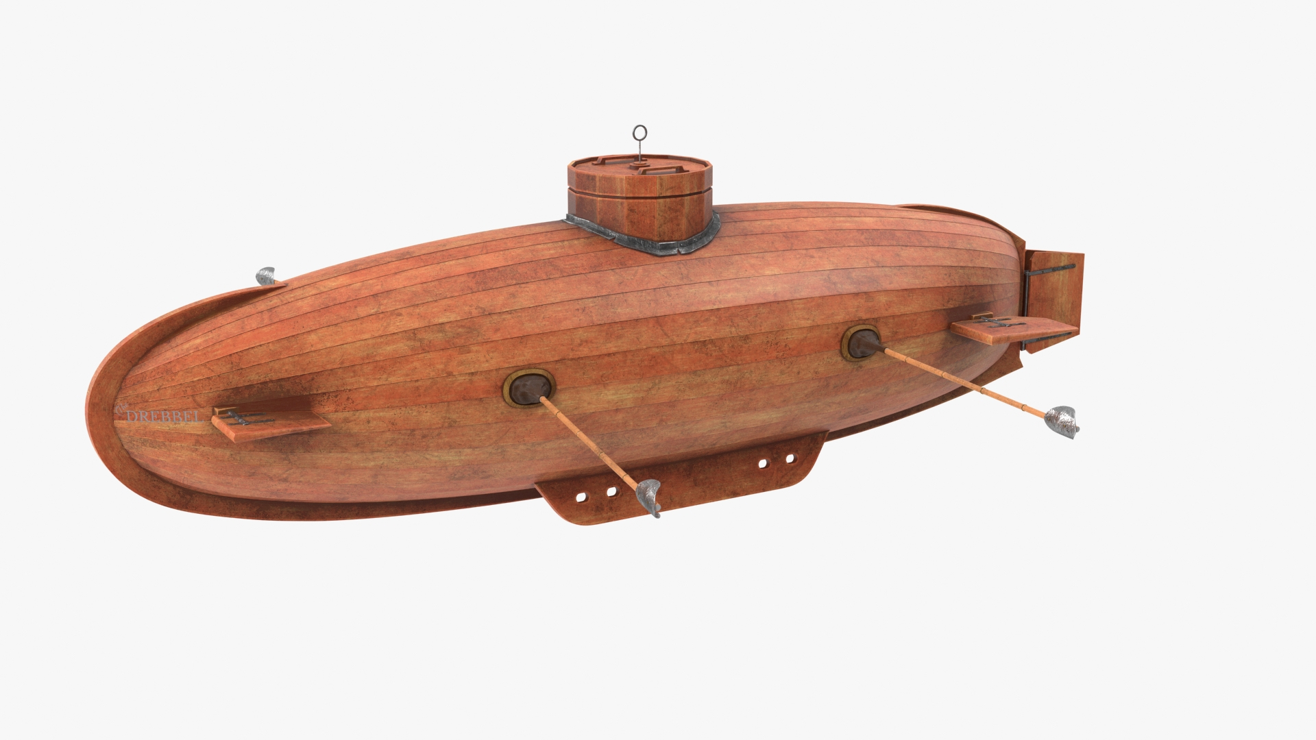 3D Old Wooden Submarine Rigged Model - TurboSquid 2234561