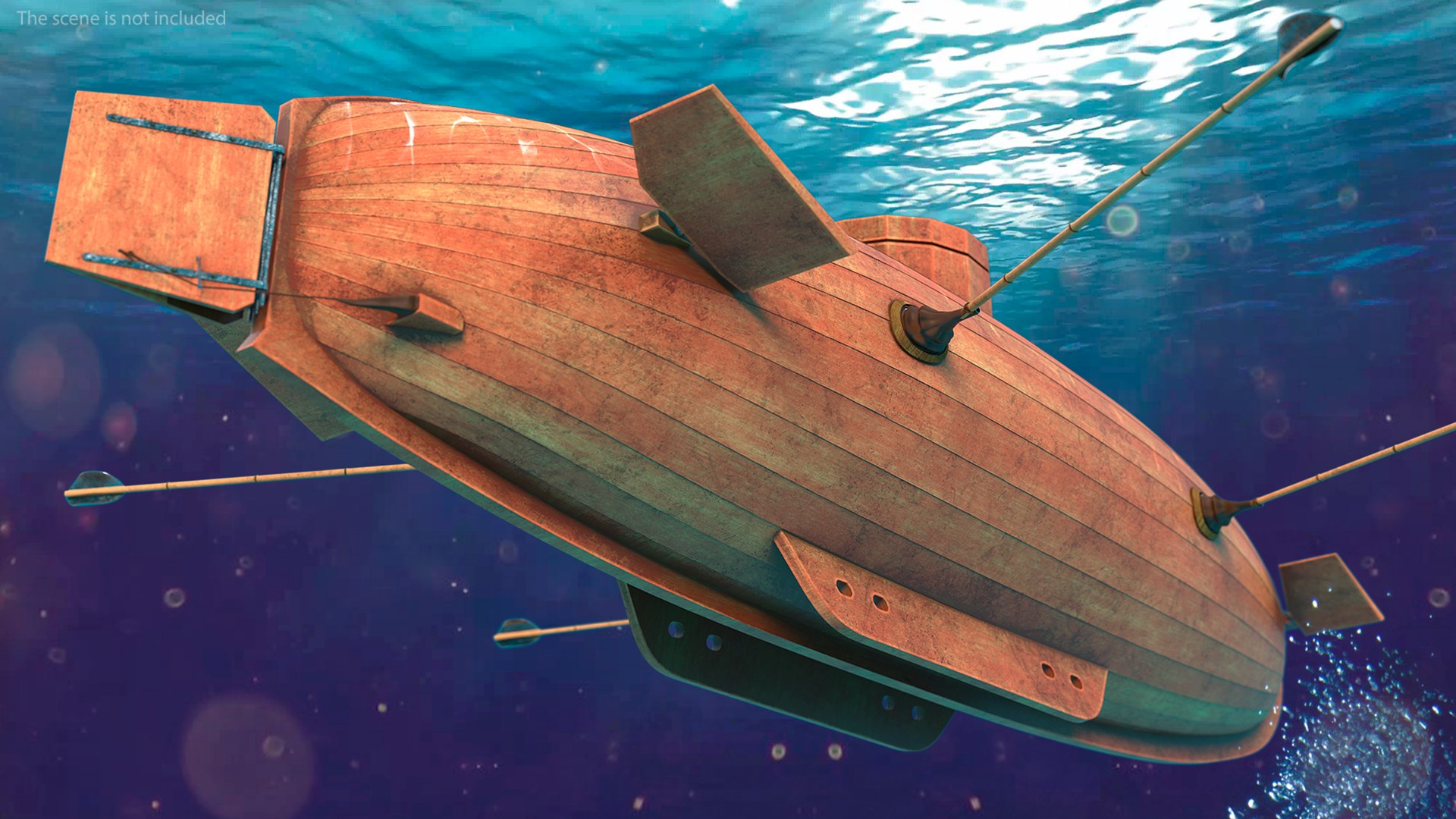 3D Old Wooden Submarine Rigged Model - TurboSquid 2234561