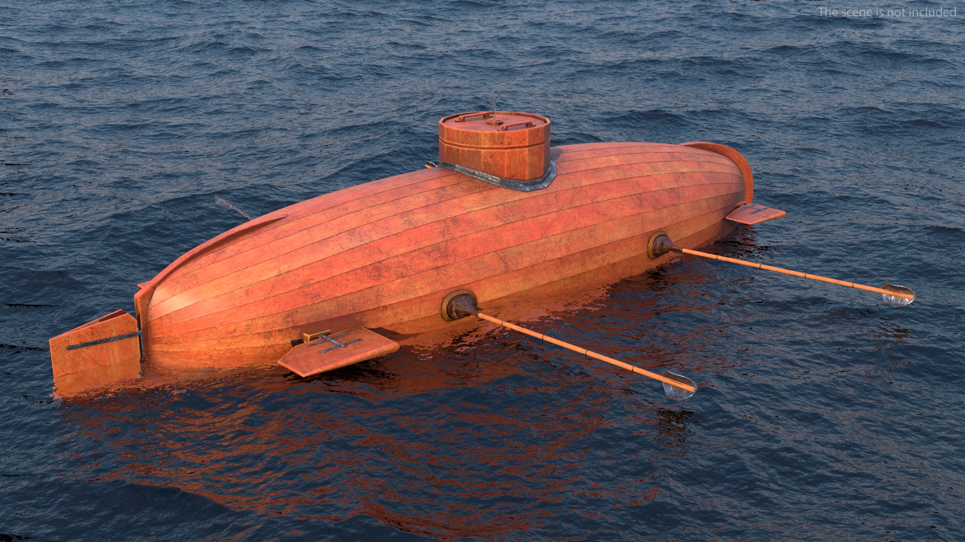 3D Old Wooden Submarine Rigged Model - TurboSquid 2234561