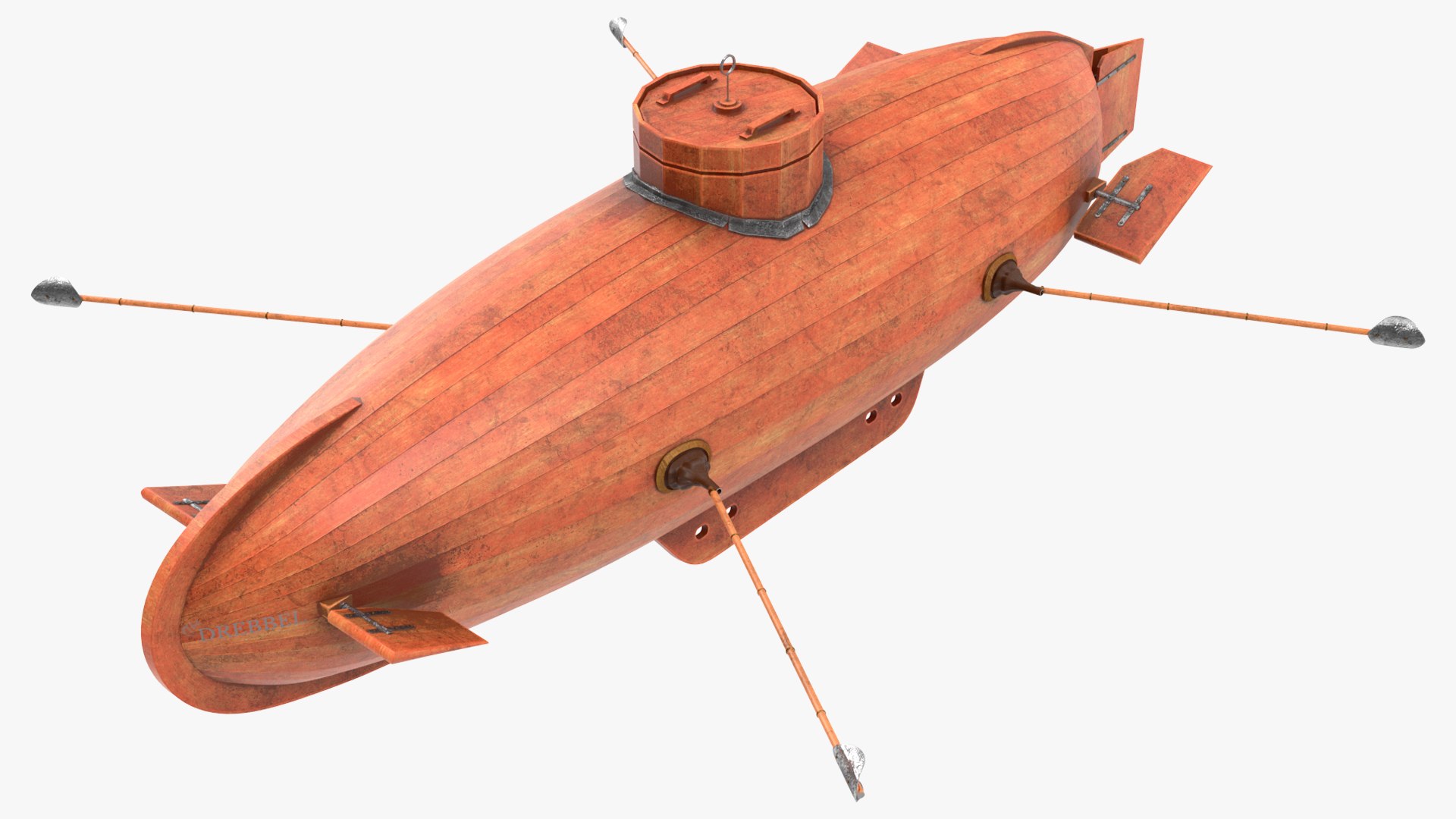 3D Old Wooden Submarine Rigged Model - TurboSquid 2234561