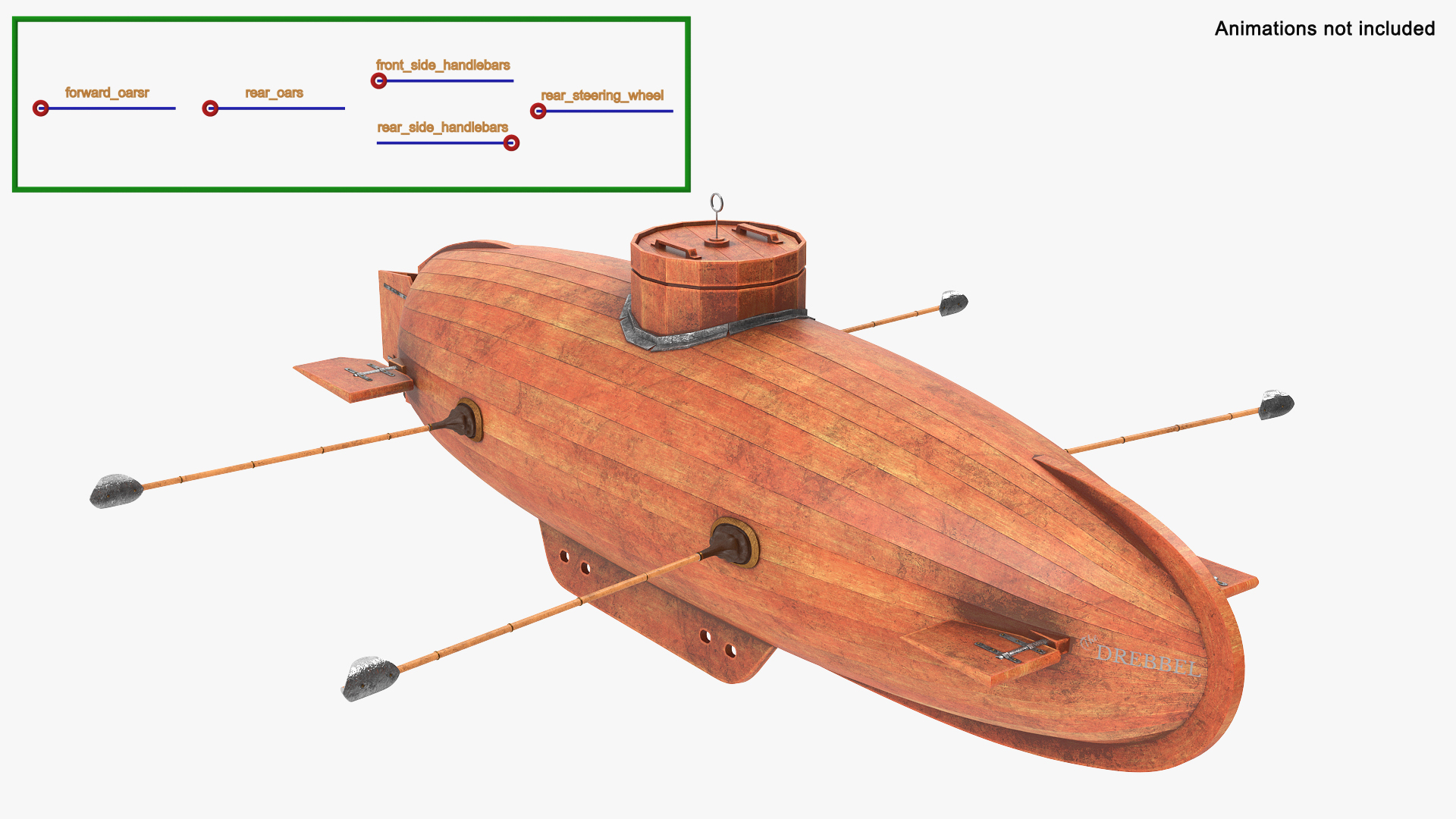 3D Old Wooden Submarine Rigged Model - TurboSquid 2234561