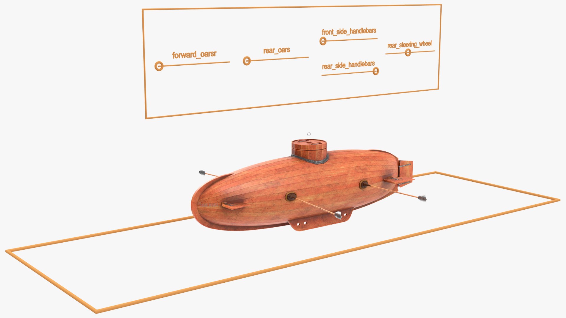 3D Old Wooden Submarine Rigged Model - TurboSquid 2234561