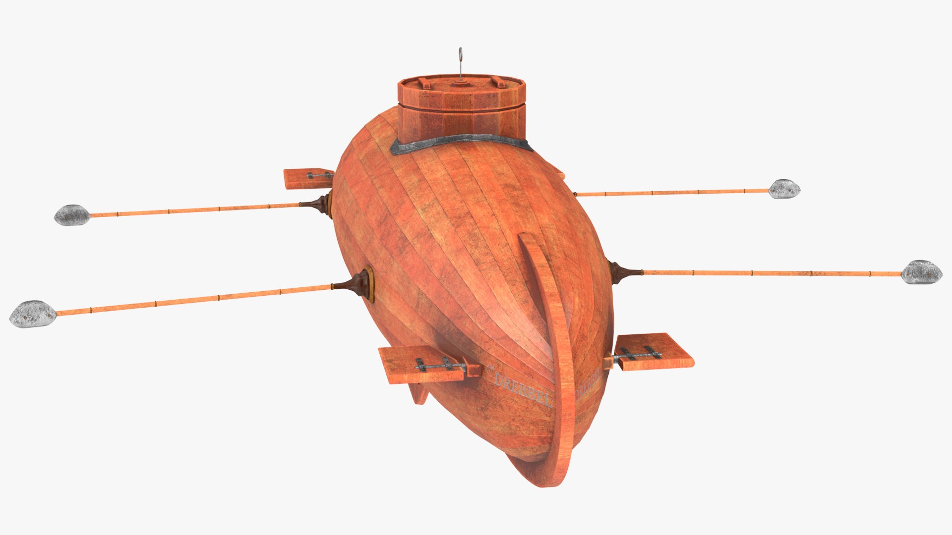 3D Old Wooden Submarine Rigged Model - TurboSquid 2234561