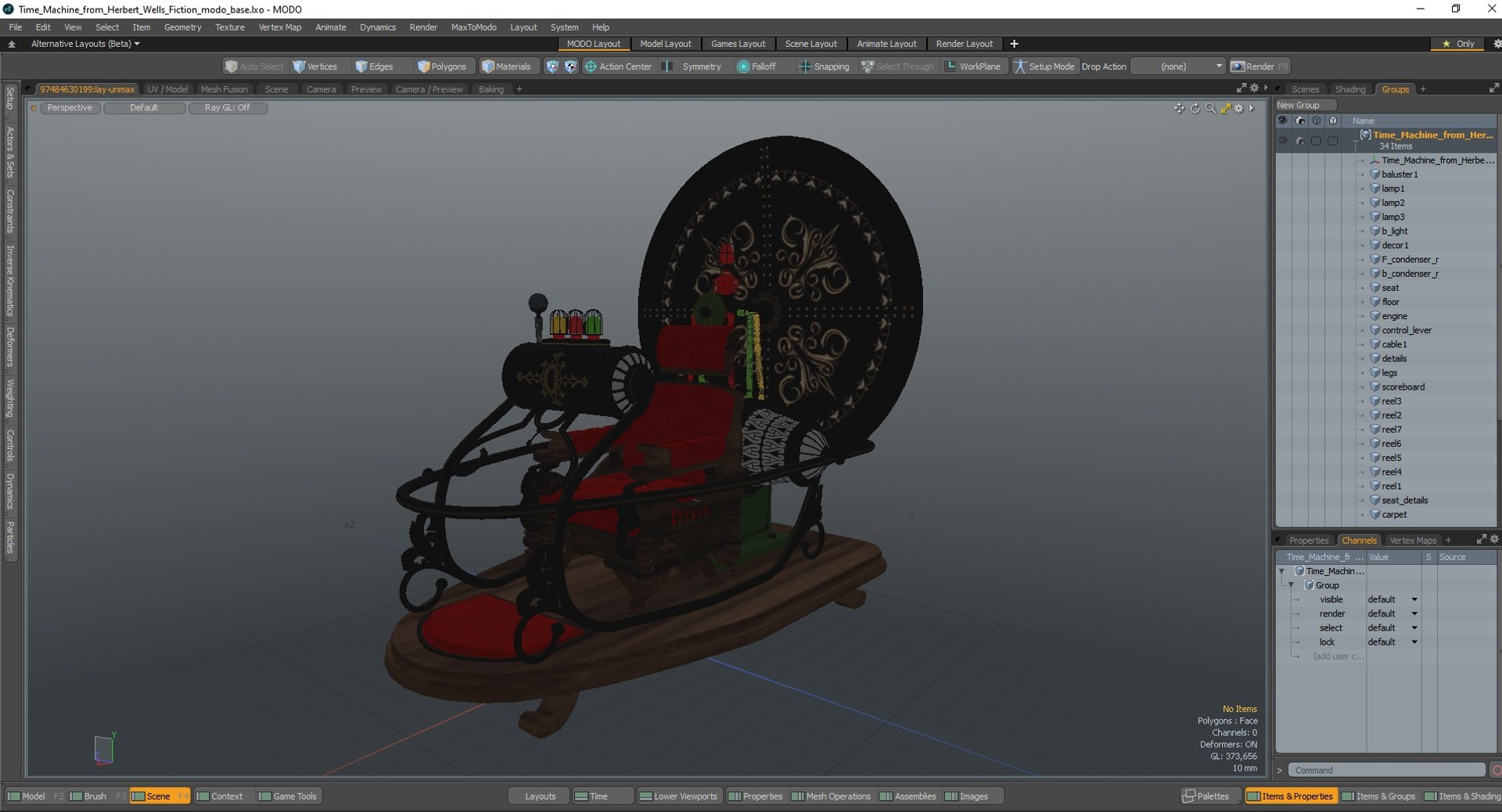 3D Time Machine From Herbert Wells Fiction - TurboSquid 2112237