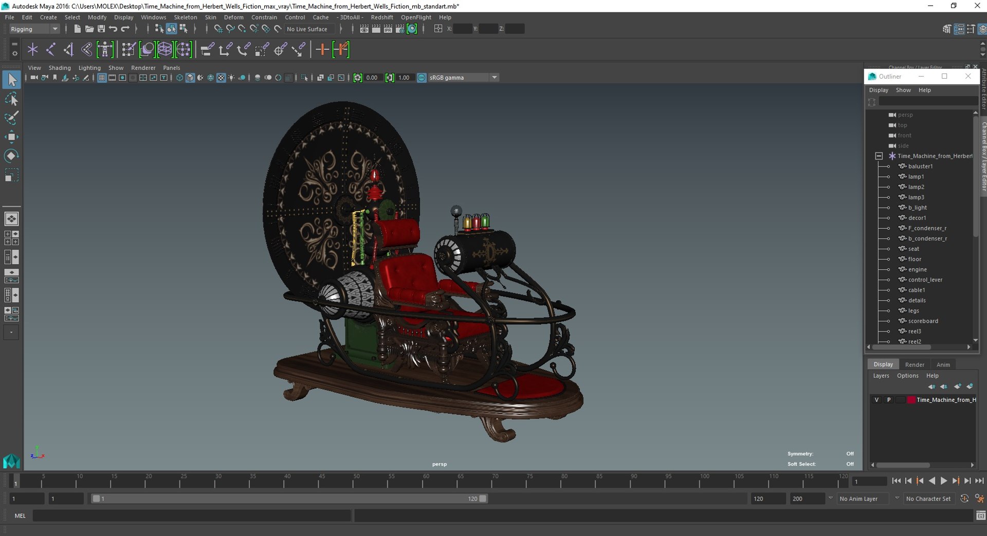 3D Time Machine From Herbert Wells Fiction - TurboSquid 2112237