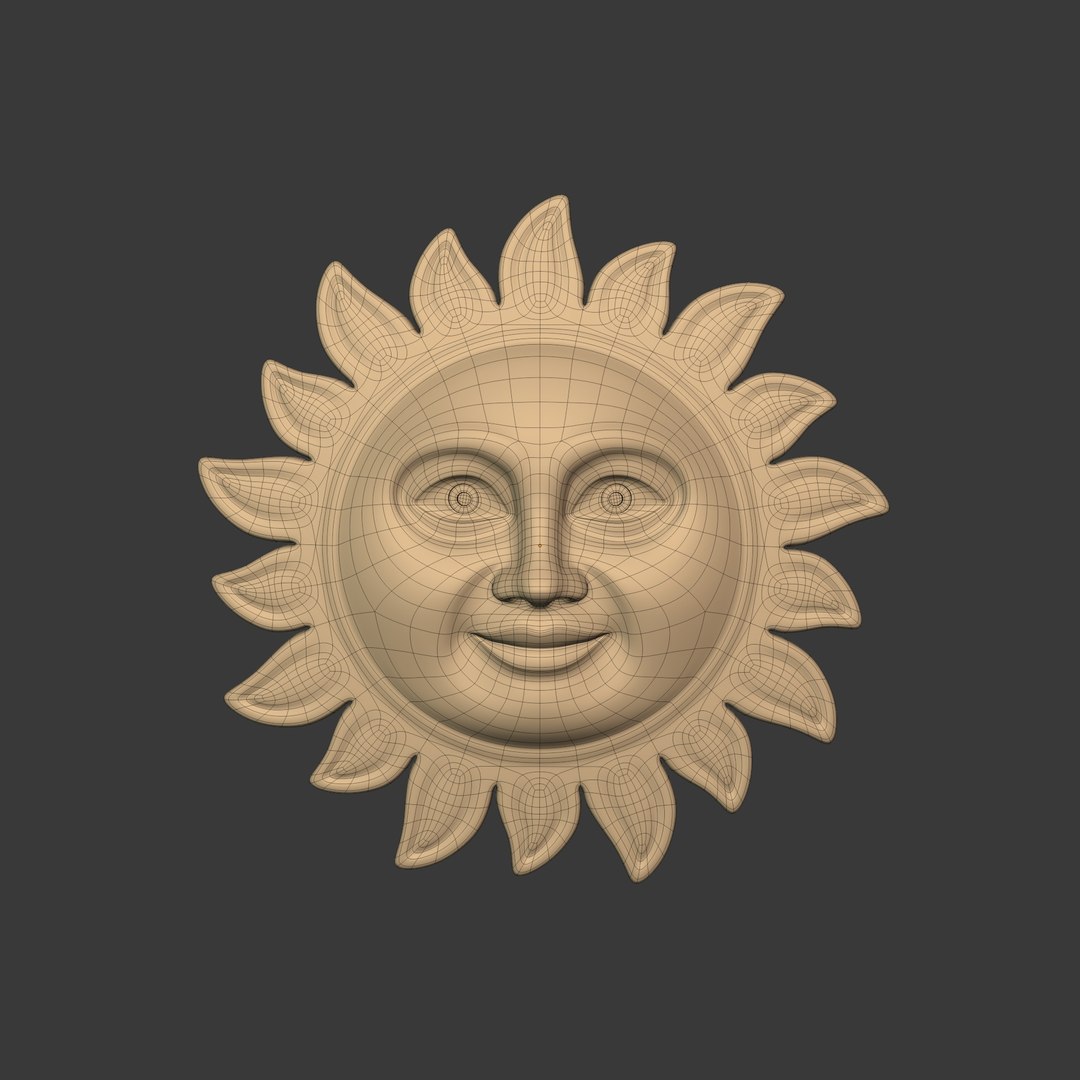 Sun Face -- Ready For 3D Printing 3D - TurboSquid 1774863