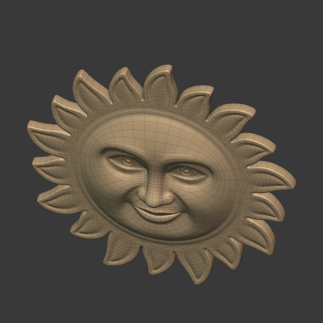 Sun Face -- Ready For 3D Printing 3D - TurboSquid 1774863