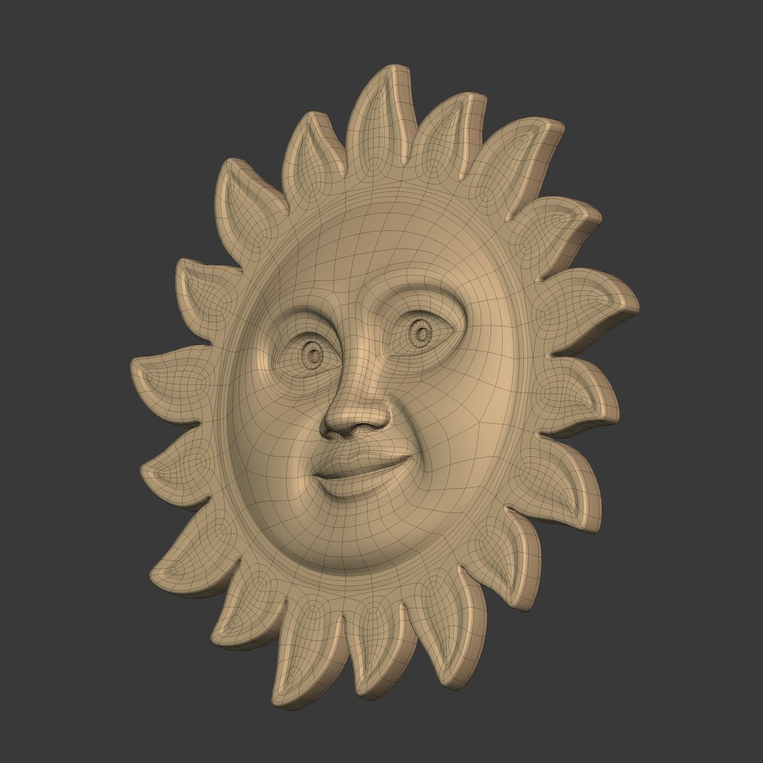 Sun Face -- Ready For 3D Printing 3D - TurboSquid 1774863