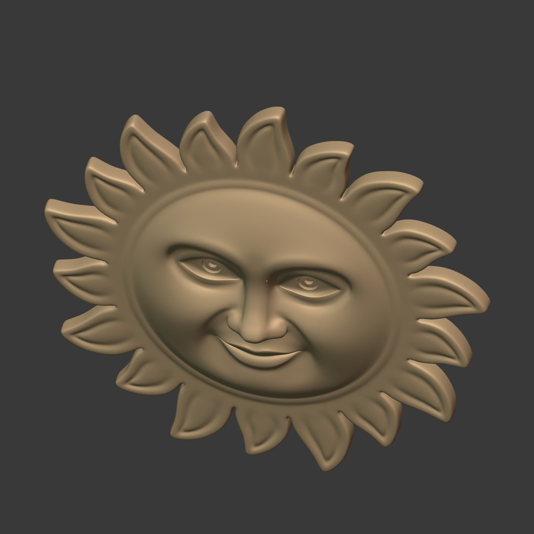 Sun Face -- Ready For 3D Printing 3D - TurboSquid 1774863
