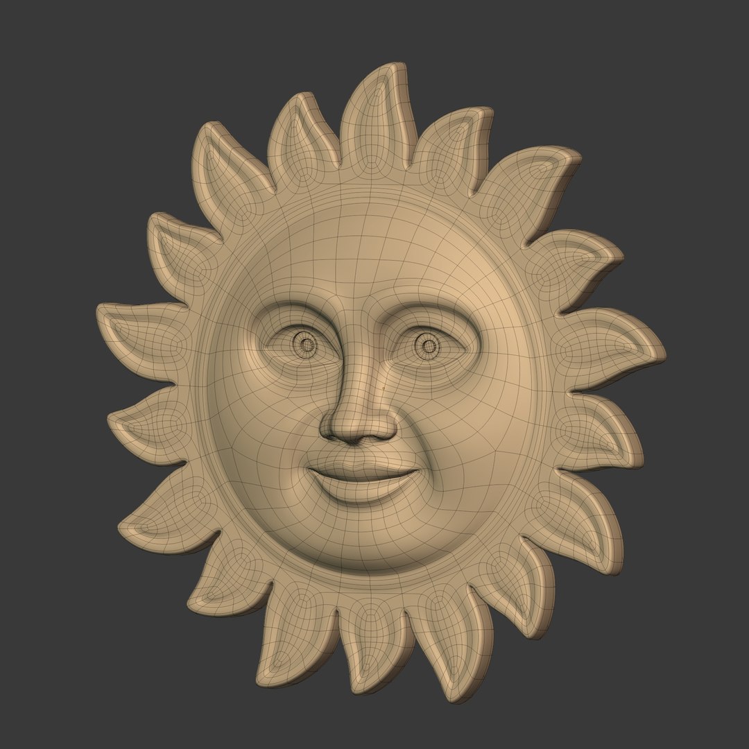 Sun Face -- Ready For 3D Printing 3D - TurboSquid 1774863