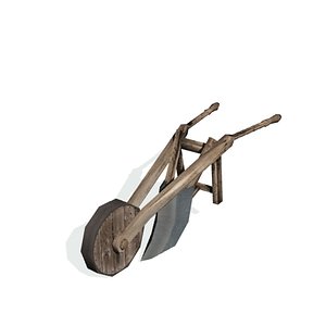 3d model historical reaping machine harvesting