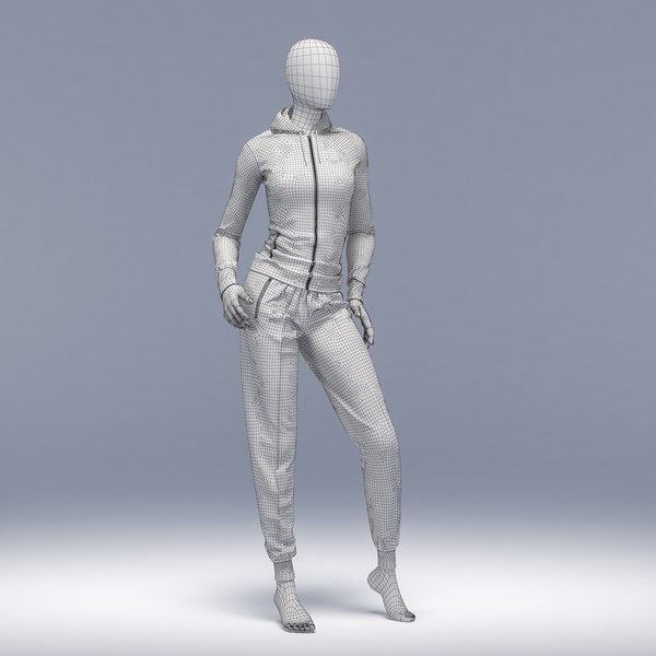 3d model female sport suit