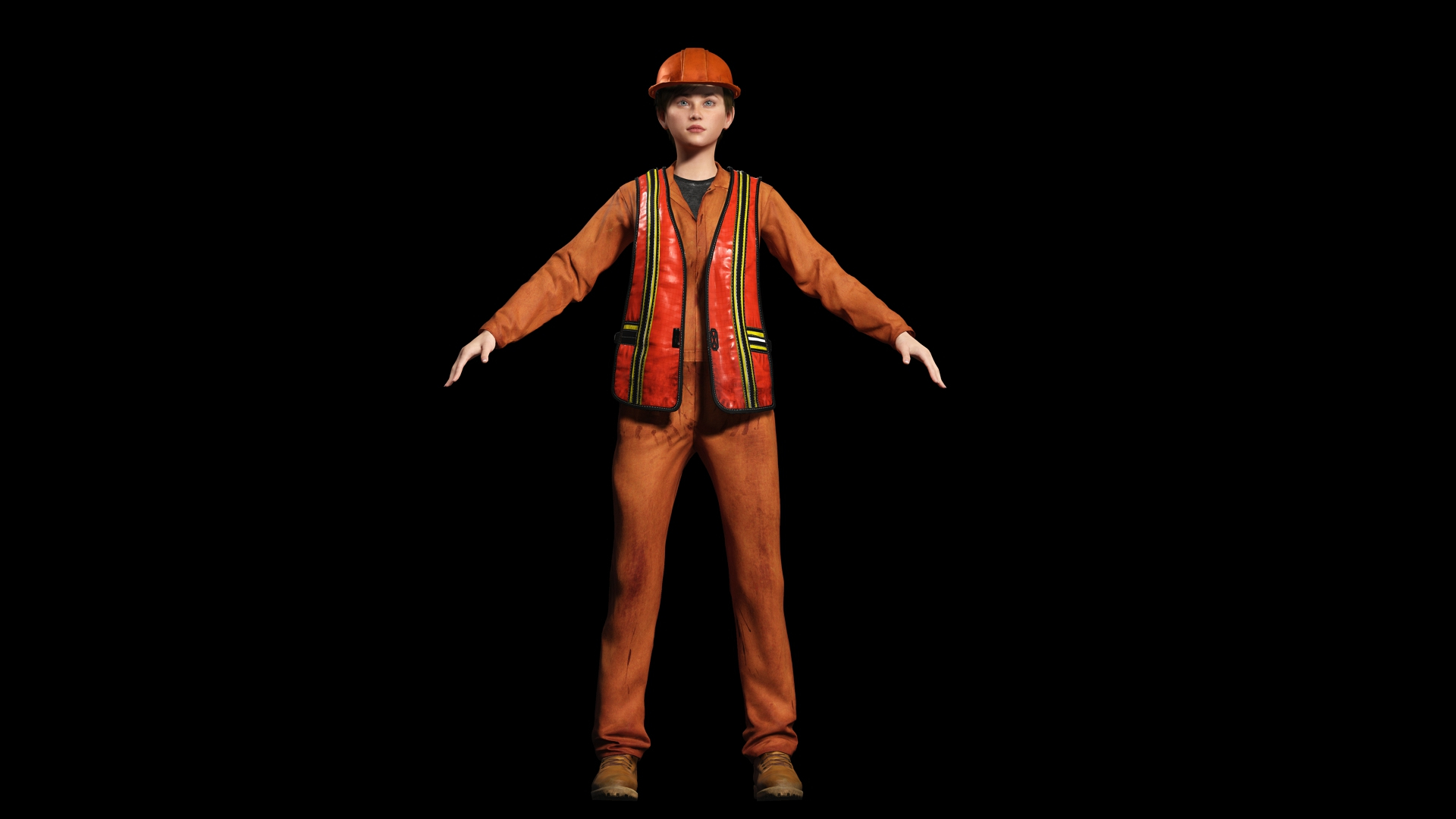 Realistic Youth Construction Worker 3D Character Asset 3D Model ...