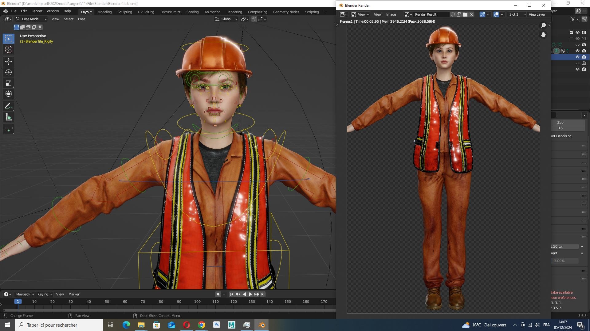 Realistic Youth Construction Worker 3D Character Asset 3D Model ...