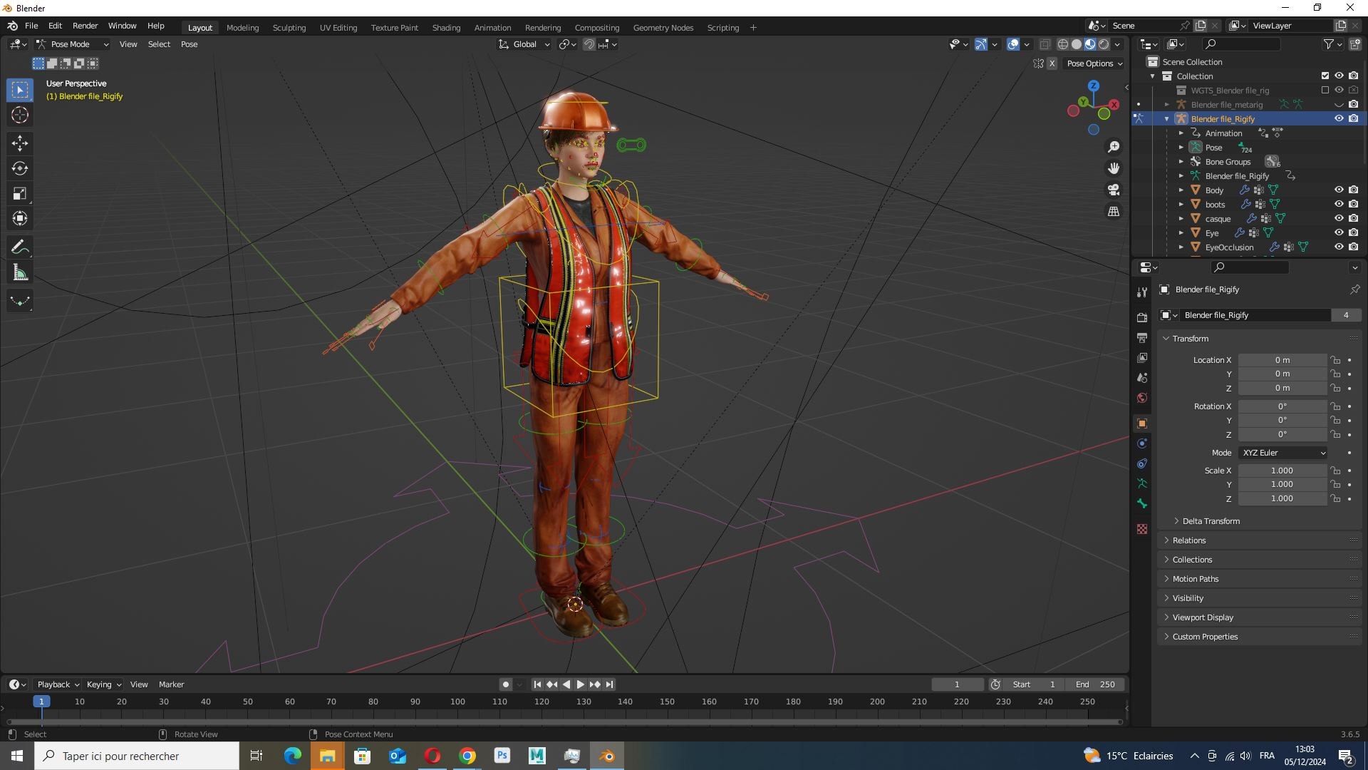 Realistic Youth Construction Worker 3D Character Asset 3D Model ...