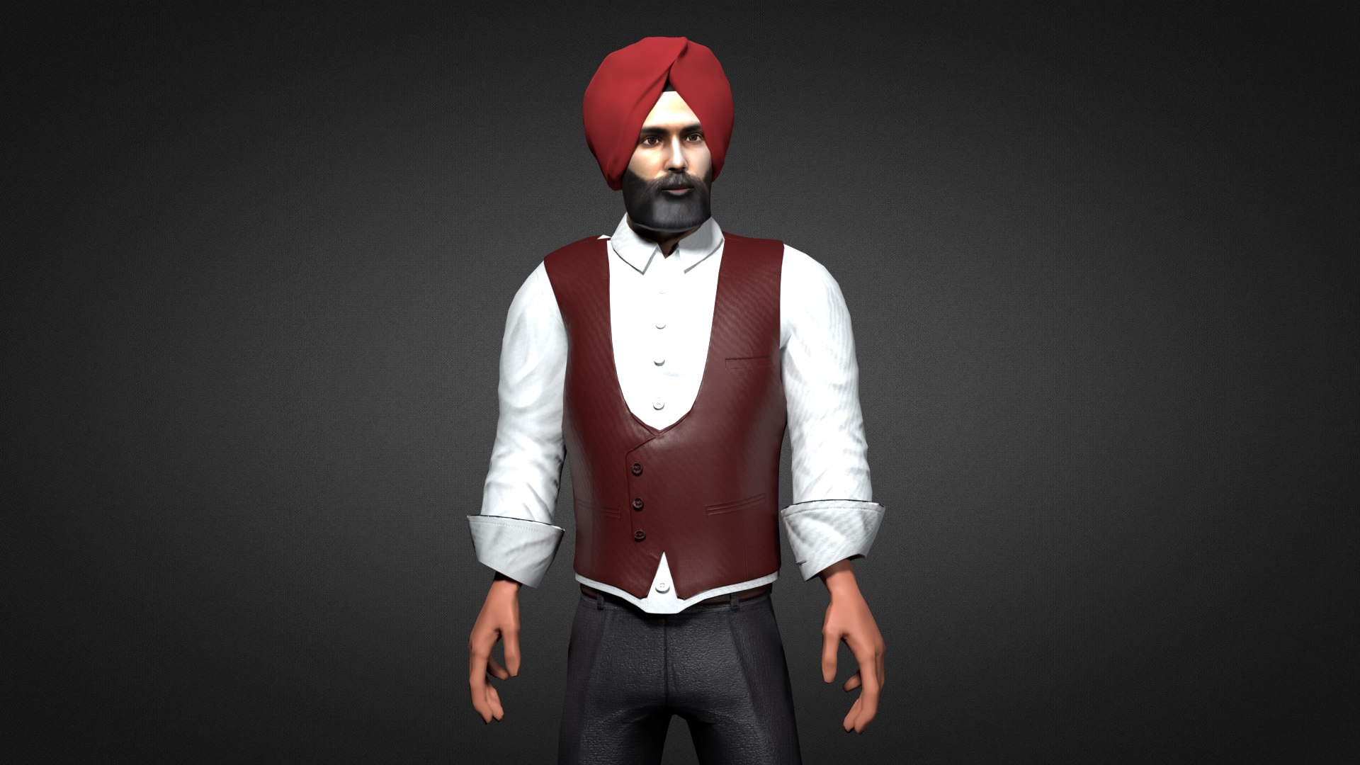 Sikh Sardar Ji Character Low-poly 3D Model - TurboSquid 1925266