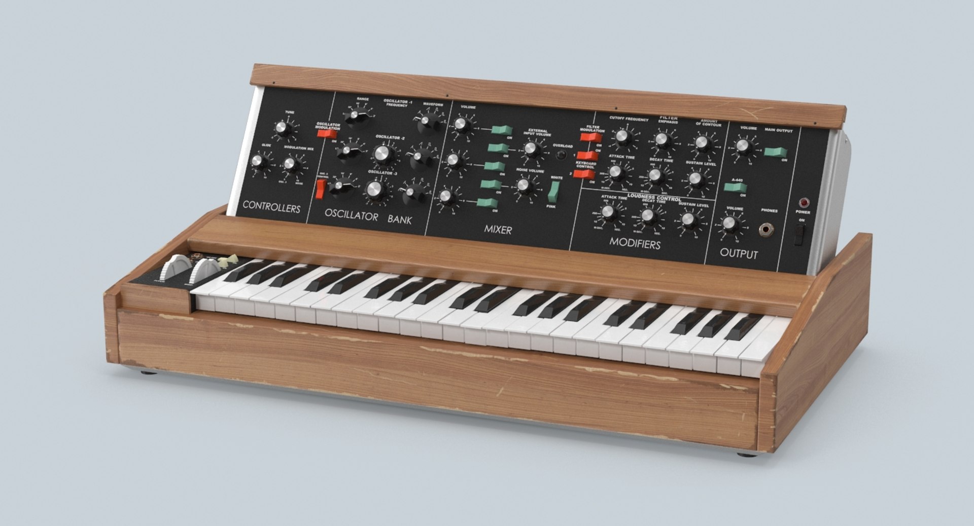 3d model of vintage synth 01