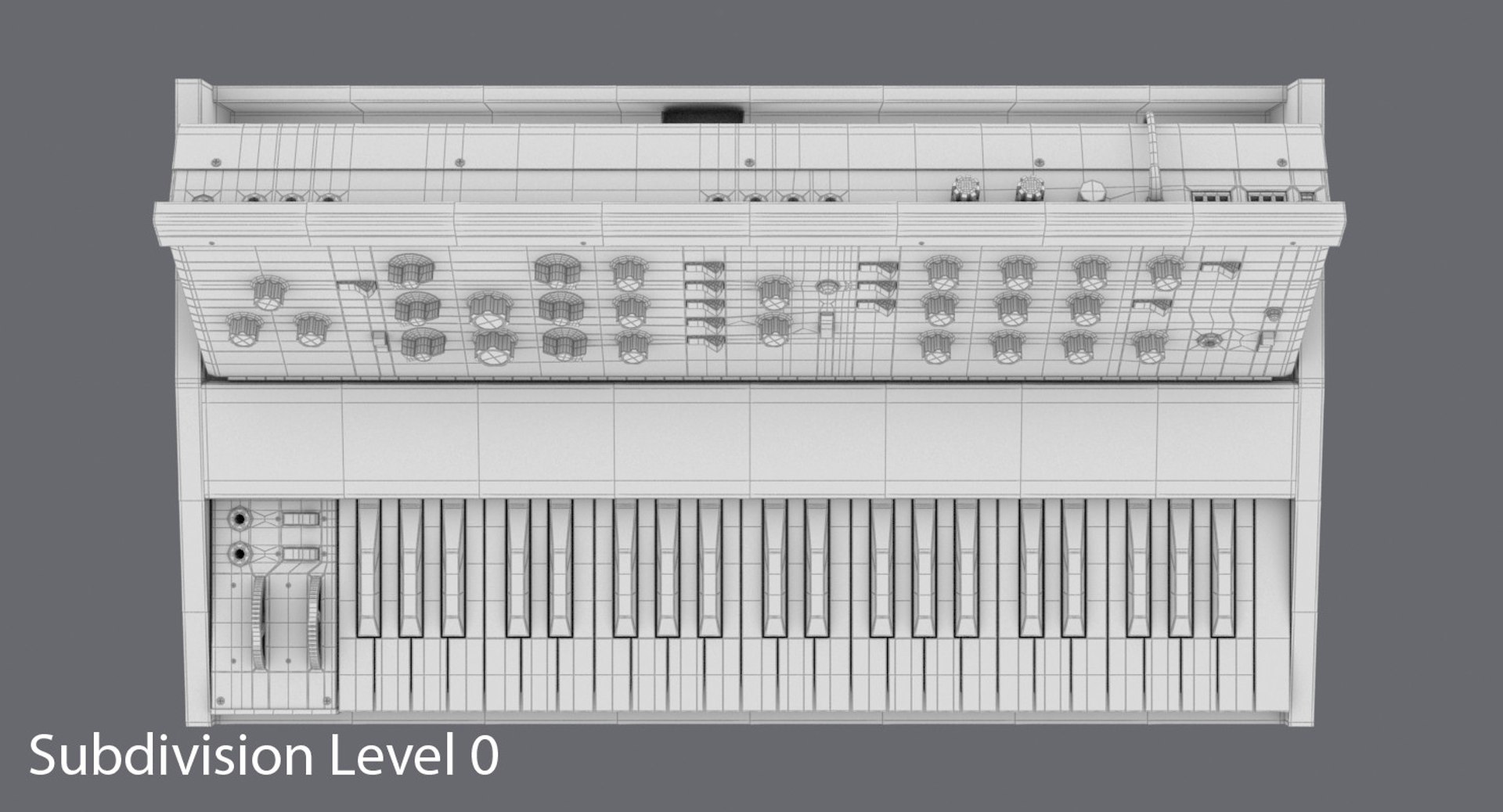 3d model of vintage synth 01