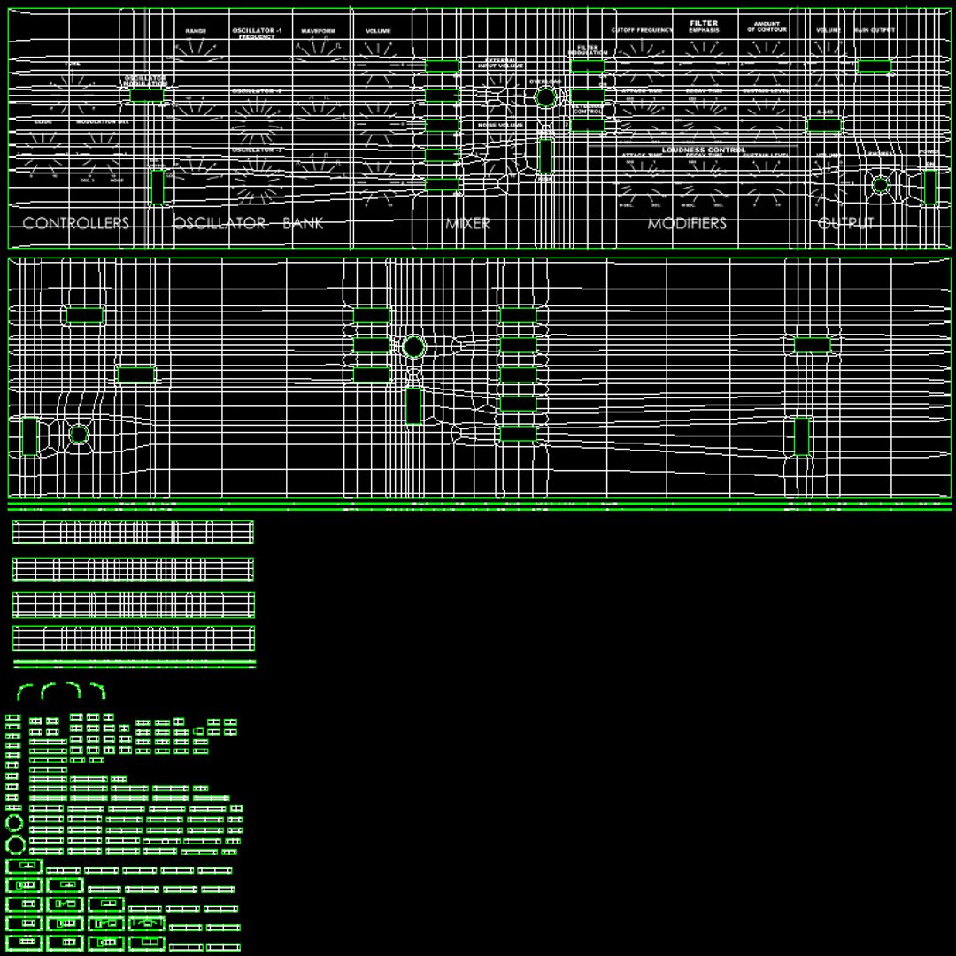 3d model of vintage synth 01